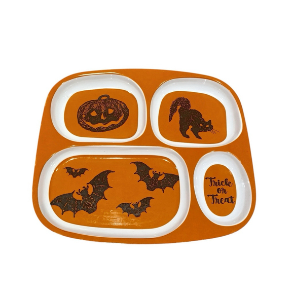 Smart Living | Dining | Halloween Divided Melamine Plate 4 Sections ...